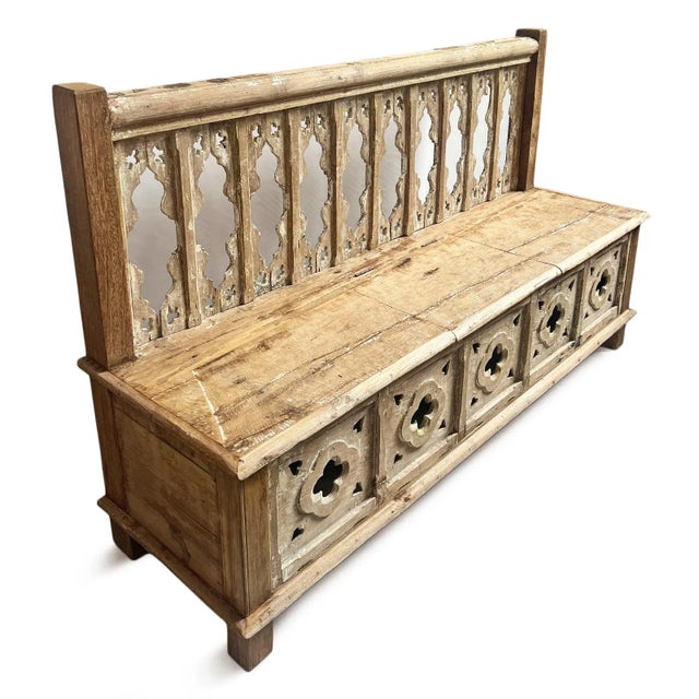 Vintage Old India Church Bench | Chairish