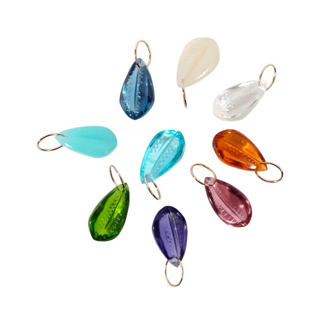 Cowrie Shell Pendant London Blue Quartz | Chairish