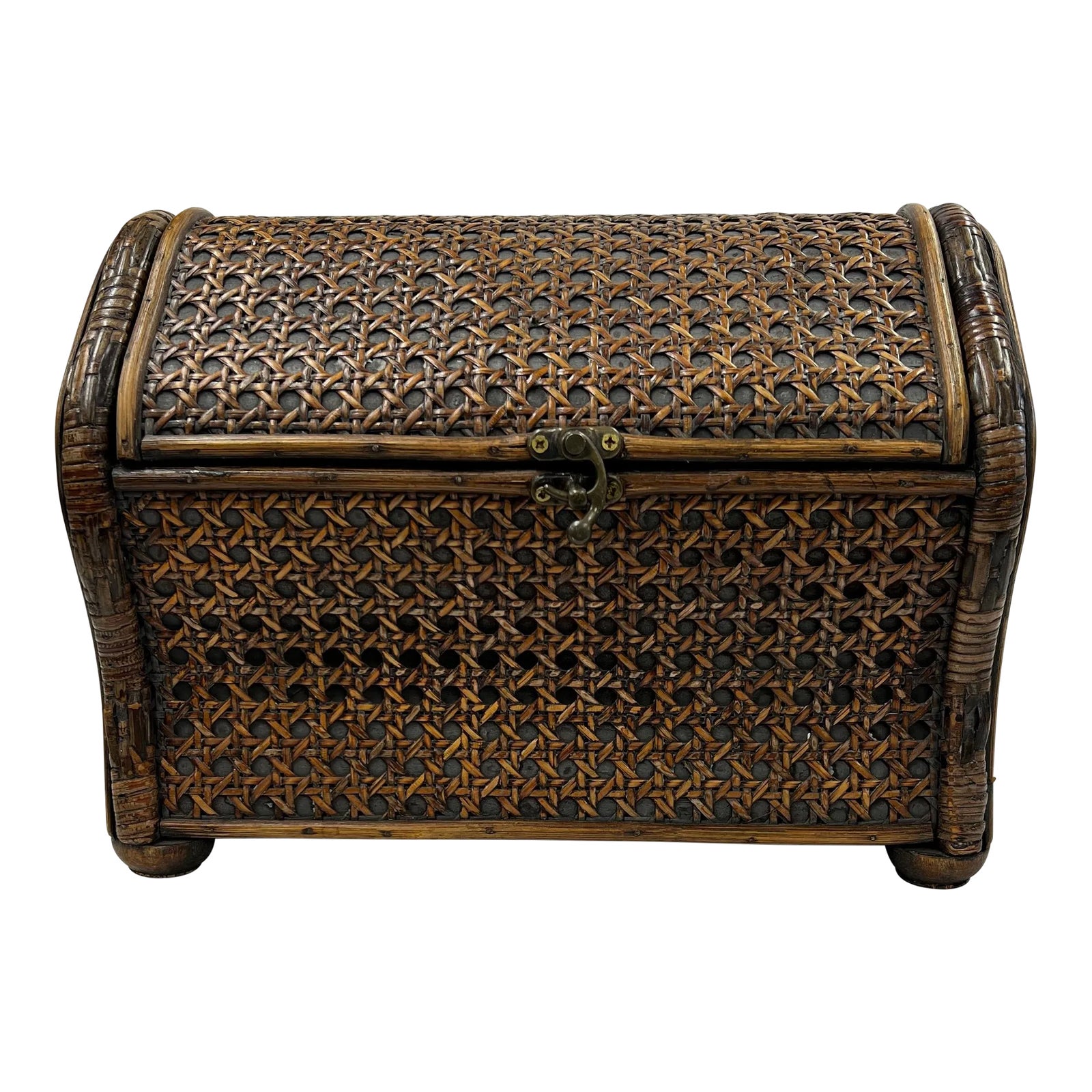 Vintage Bamboo and Cane Storage Box | Chairish