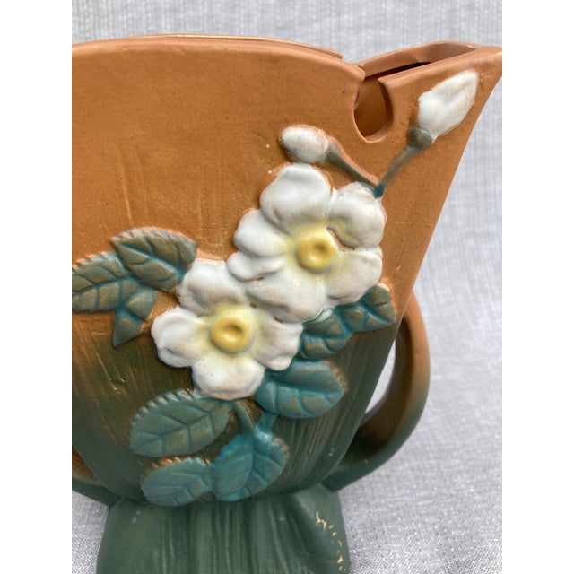 1940's Roseville White Rose Vase | Chairish