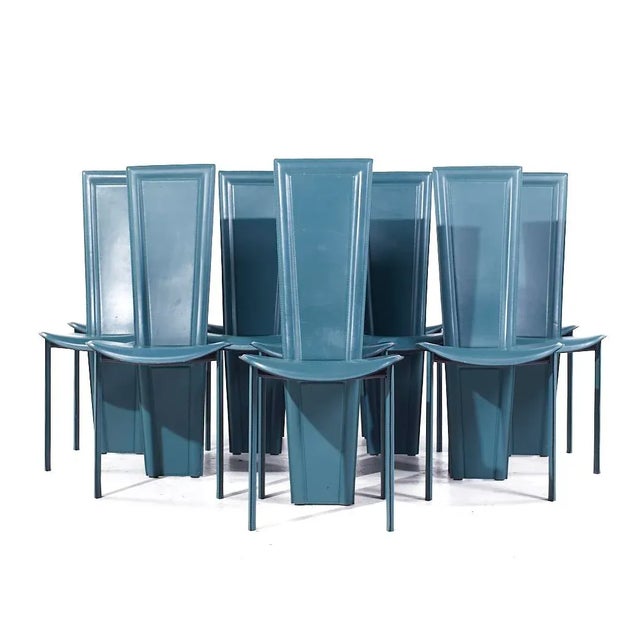 Quia Postmodern Italian Leather Dining Chairs - Set of 12 | Chairish