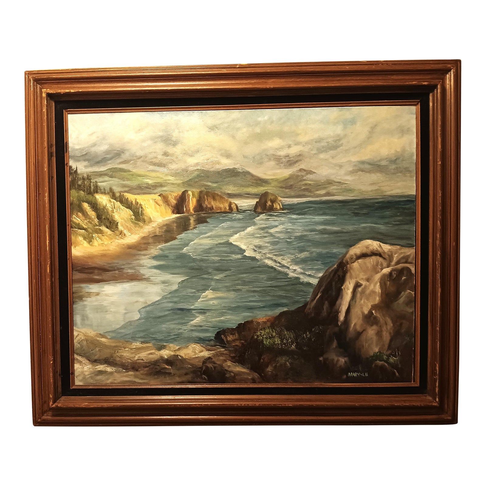 Impressive Oil on Canvas Seascape by Noted Artist, Signed Mary-Lu ...