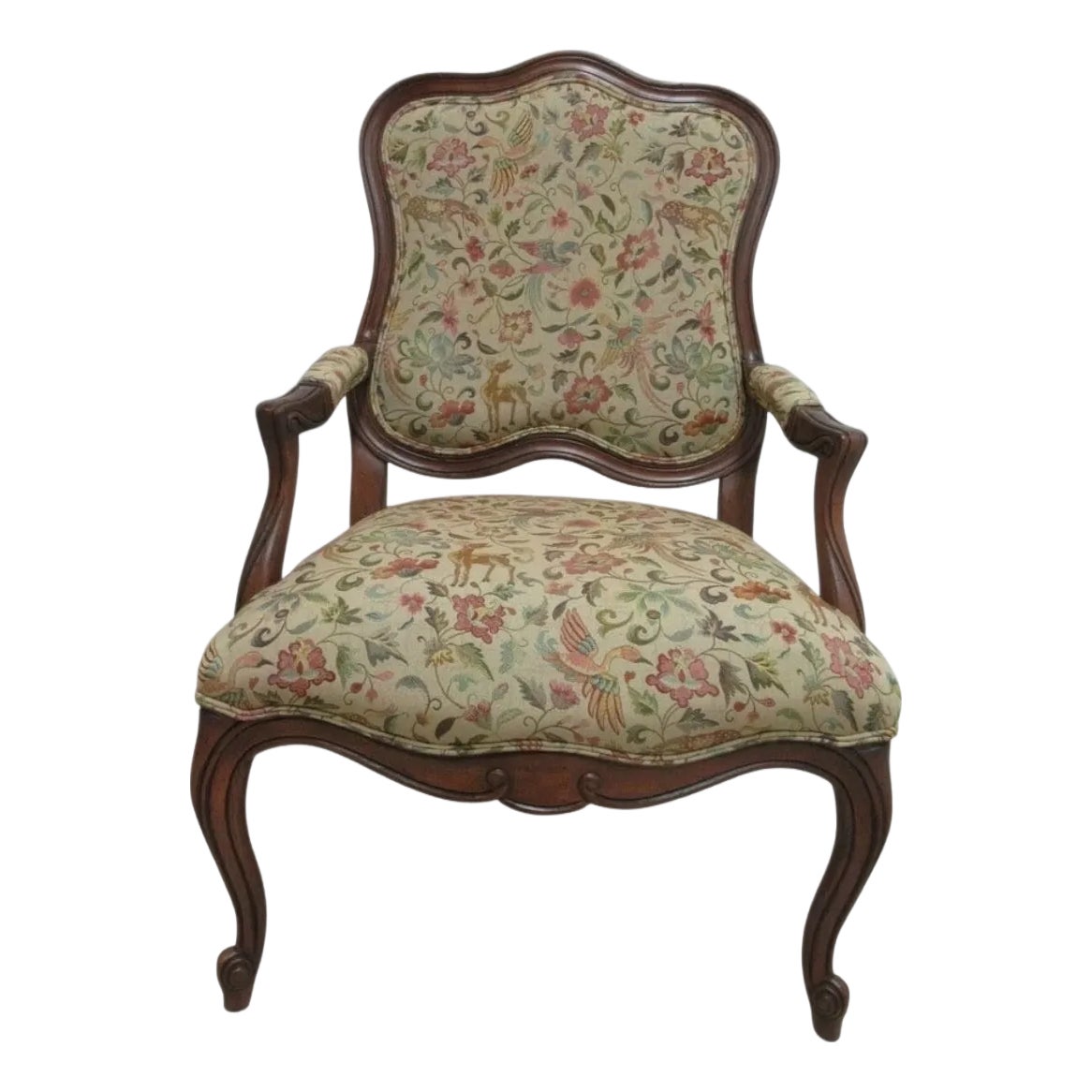 1990s Ethan Allen French Country Living Room Arm Lounge Chair A | Chairish
