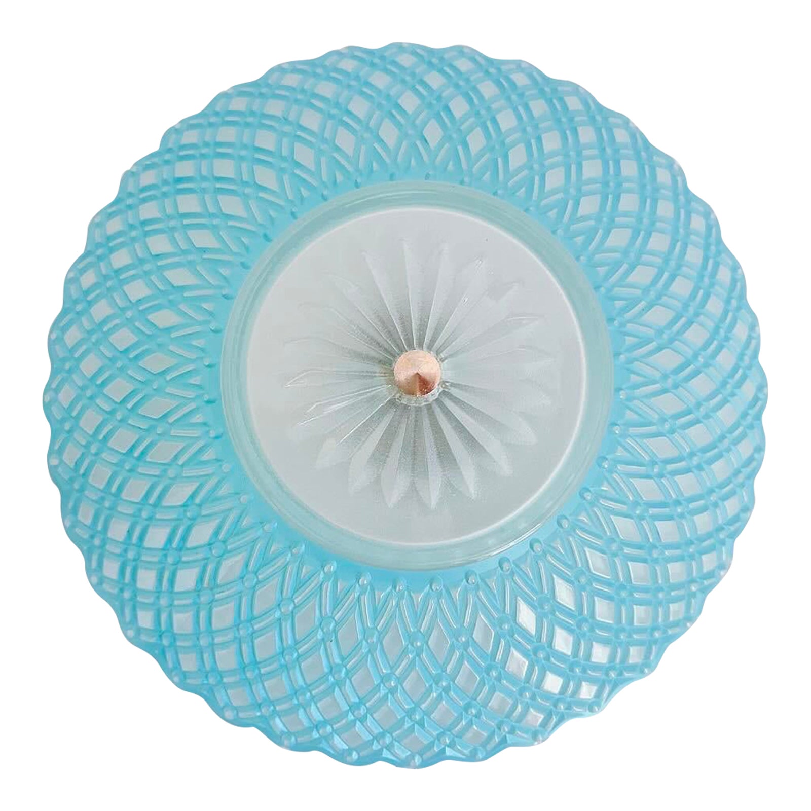 Baby Blue Scalloped Ceiling Light | Chairish