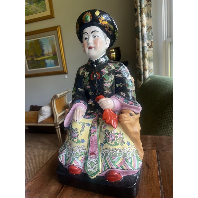 Extra Large Antique Chinese Emperor and Empress Porcelain Figurines ...
