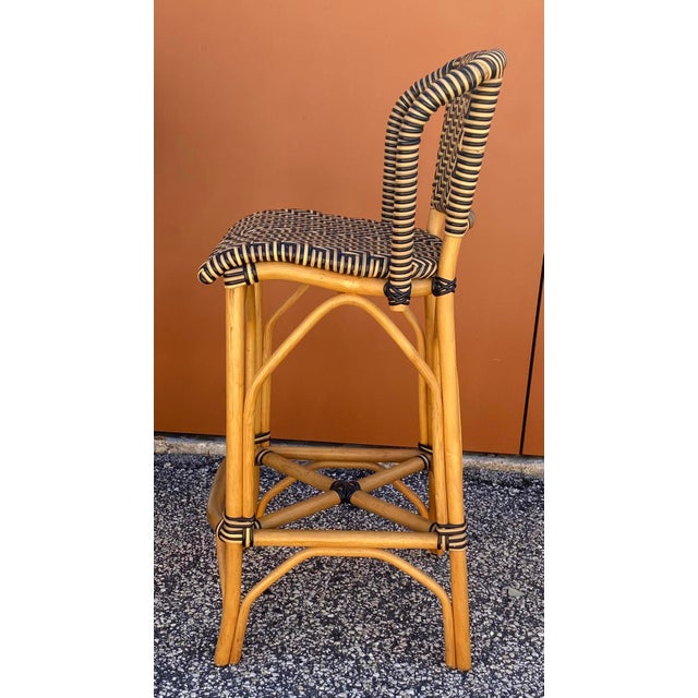 1990s Palecek Bar Stools French Provincial Style Rattan With Multi ...