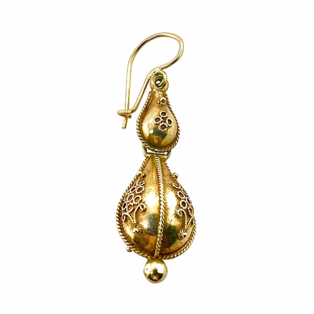 Victorian Etruscan 14k Gold Pierced Articulated Earrings - 2 Pieces ...