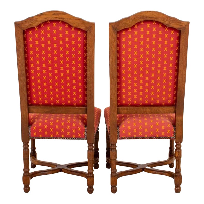 French Louis XIII Style Upholstered Side Chair, 2 | Chairish
