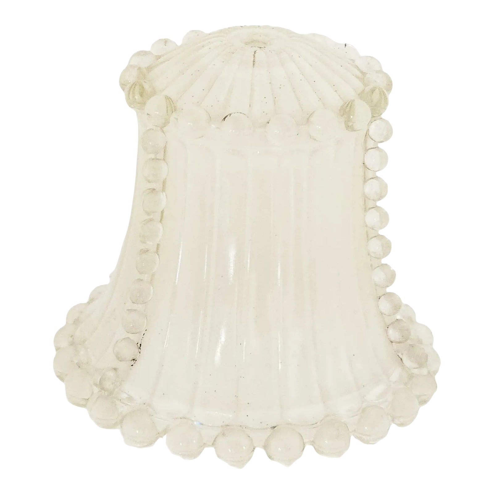 Vintage 1940s Clear and Opaque Glass Bell-Shaped Lamp Shade With ...