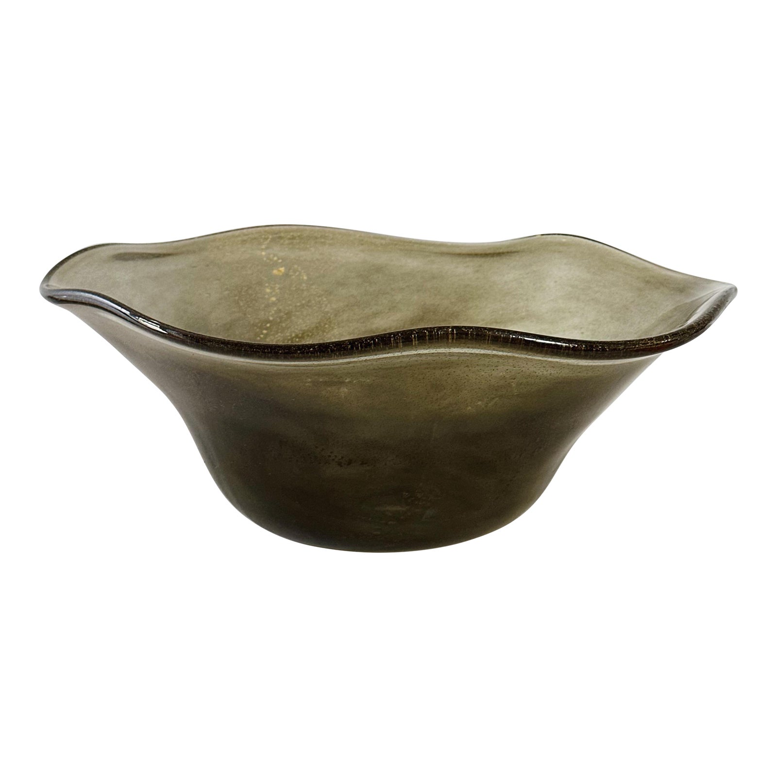 Vintage Hand Blown Glass Sink Basins in Smokey Swirl Glass With Infused ...