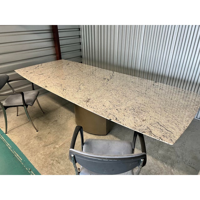 Draenert Atlas Boat-Shaped Dining Table. Kashmir White Granite ...