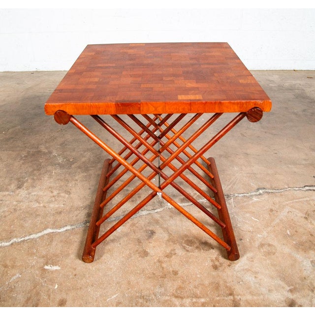 1960s Mid Century Danish Modern Solid Teak Butcher Block Folding Tray ...