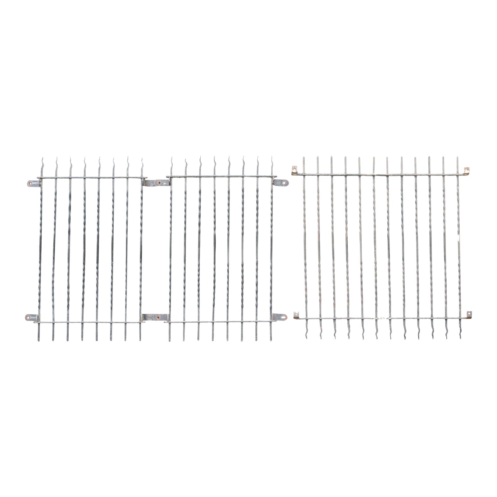 Hand Forged Set of Three Wrought Iron Window Grates | Chairish