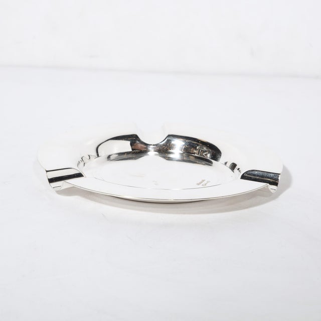 Christofle Silver-Plated Art Deco Style Ashtray With Engine Turned ...