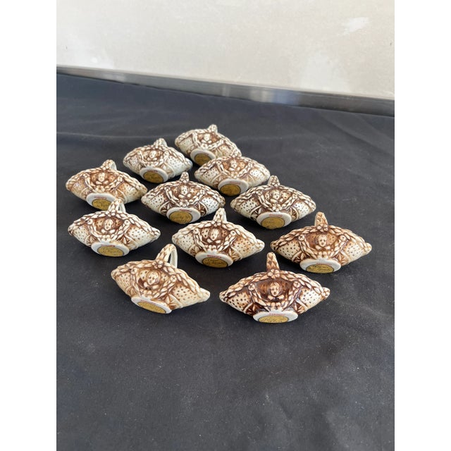 Set of 11 Capo Di Monte German Salt Cellars Handled Baskets | Chairish
