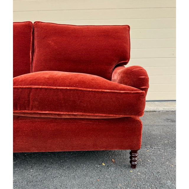 George Smith Standard Arm Mohair Sofa | Chairish