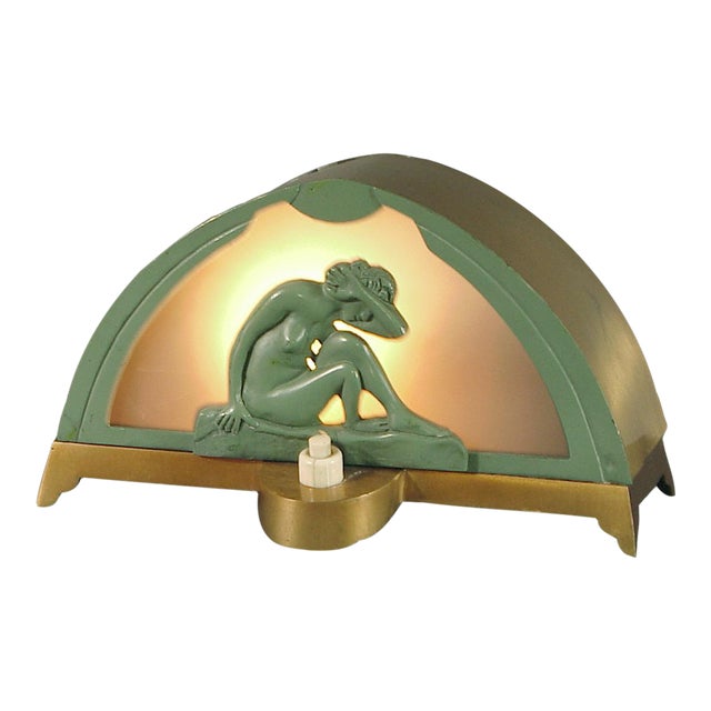 French Art Deco "With Feeling" Lady Lamp | Chairish