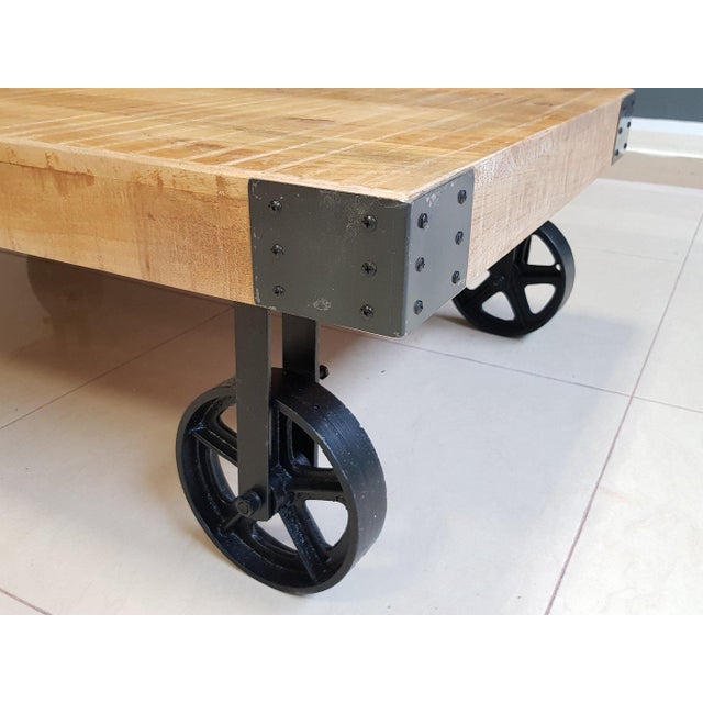 Contemporary Coffee Table Industrial Caster Wheels | Chairish