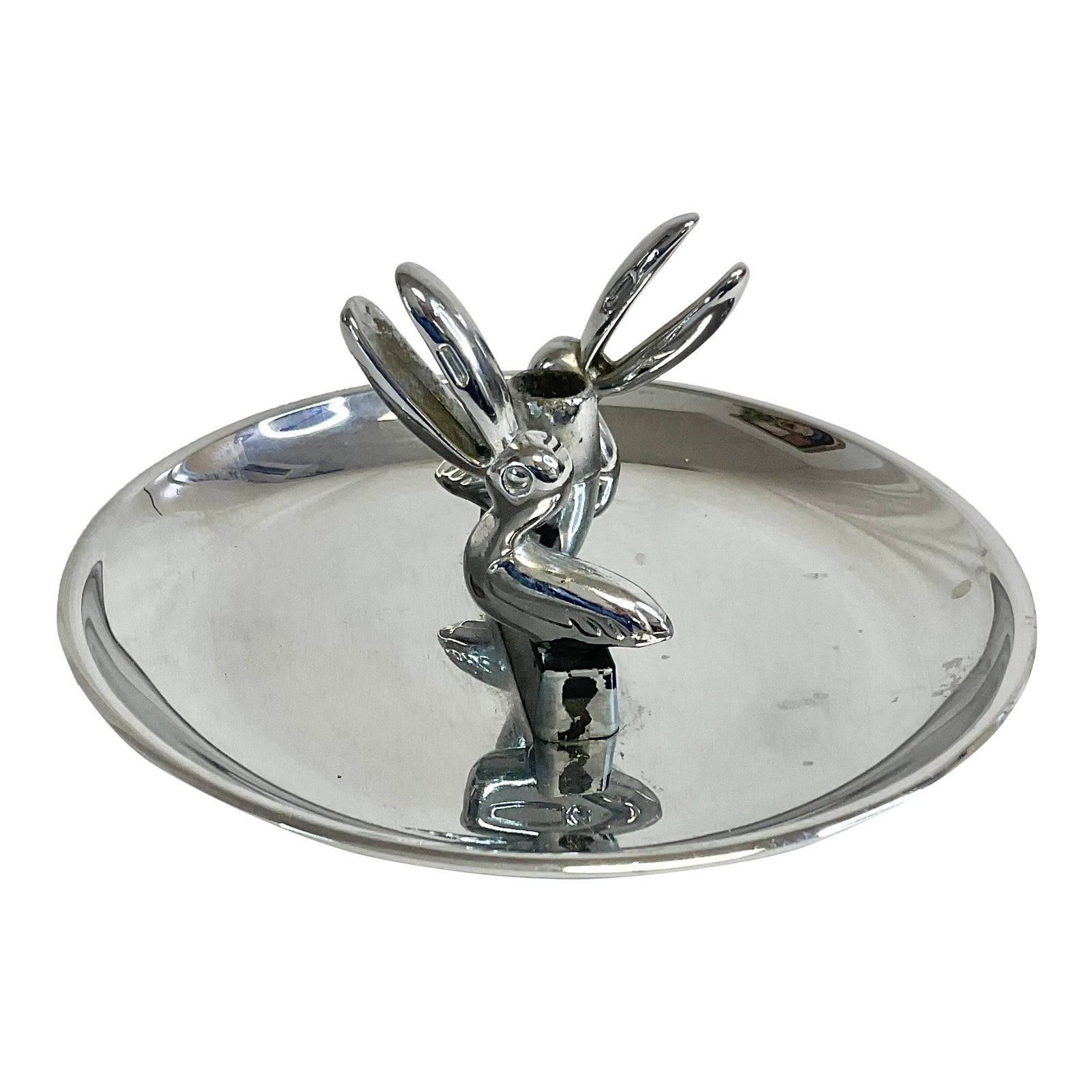 1970s Vintage Chrome Large Billed Ducks Ashtray With Snuffer | Chairish