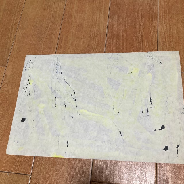 Vintage Edith Issac Rose Animal Ink Drawing | Chairish