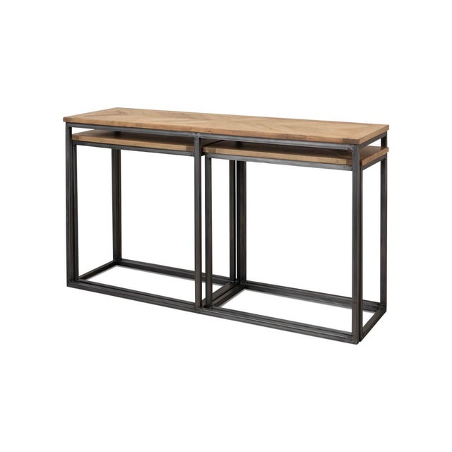 Industrial Console Tables - Set of 3 | Chairish