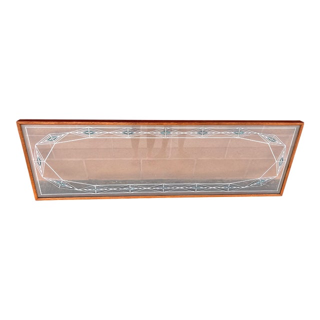 1920s Large Art Deco Lead Stain Glass Heavy Oak Window | Chairish