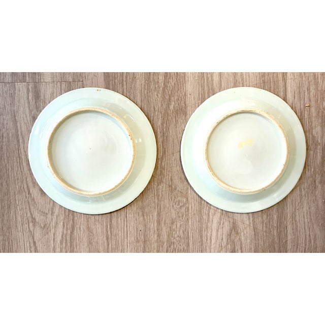 Antique Chinese Blue and White Porcelain Canton Plates- a Pair | Chairish