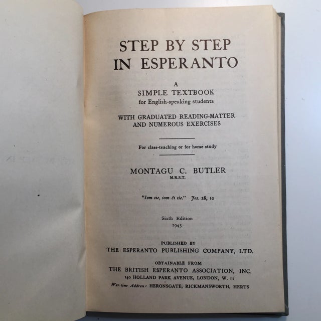 1943 "Step by Step in Esperanto" Book | Chairish
