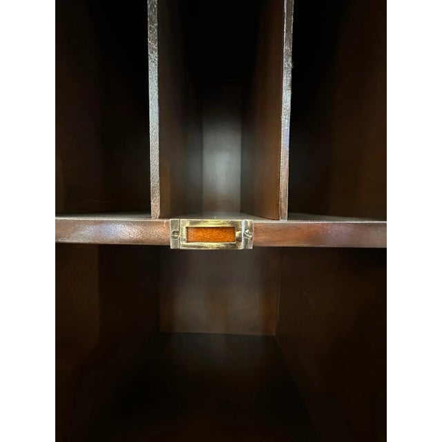 Campaign Style Leather Wrapped Bookcase | Chairish
