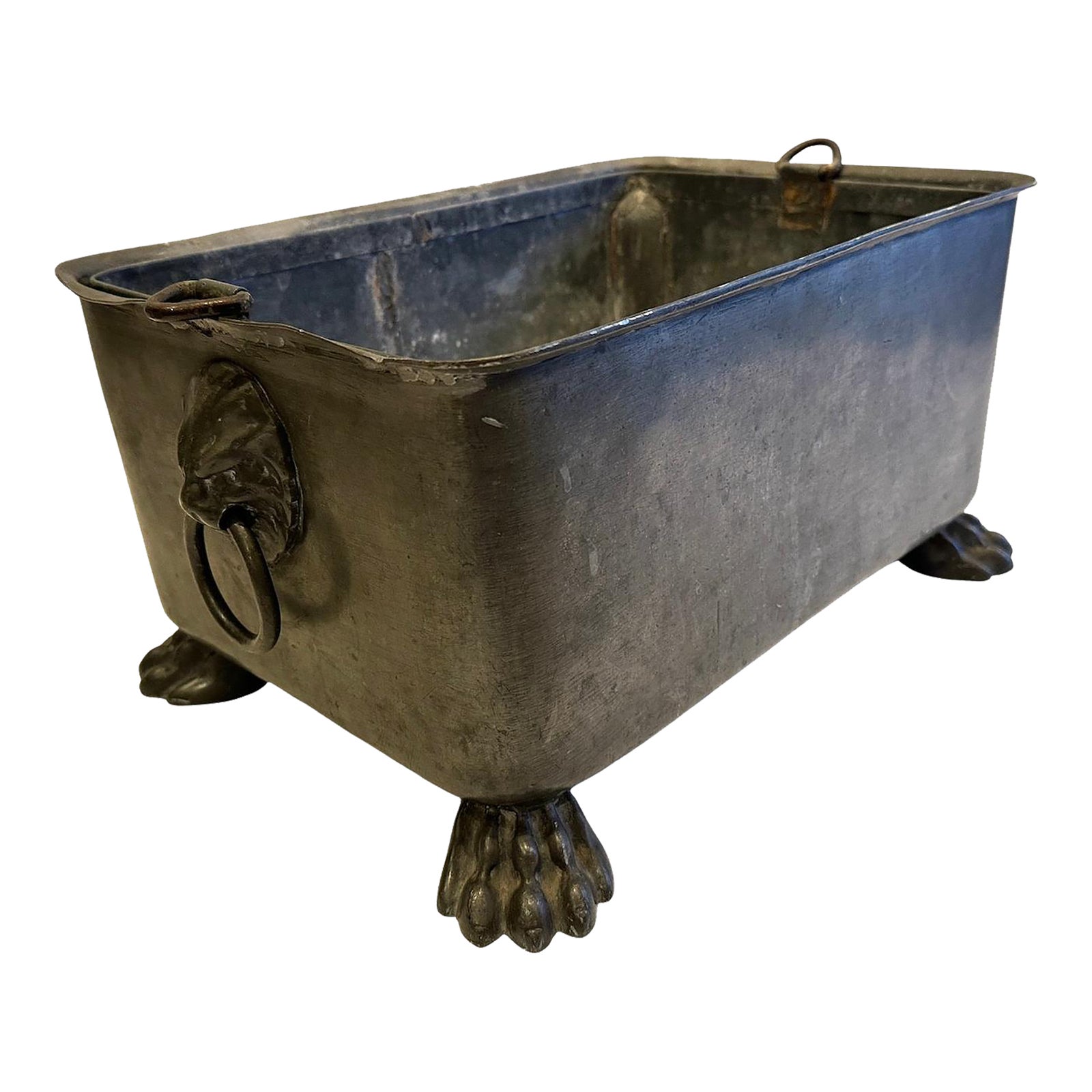 Antique French Pewter Planter | Chairish