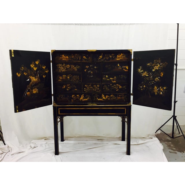 Antique Chinoiserie Chest on Stand | Chairish