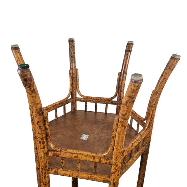 Rattan Tortoise Shell Bamboo Wicker Plant Stands | Chairish