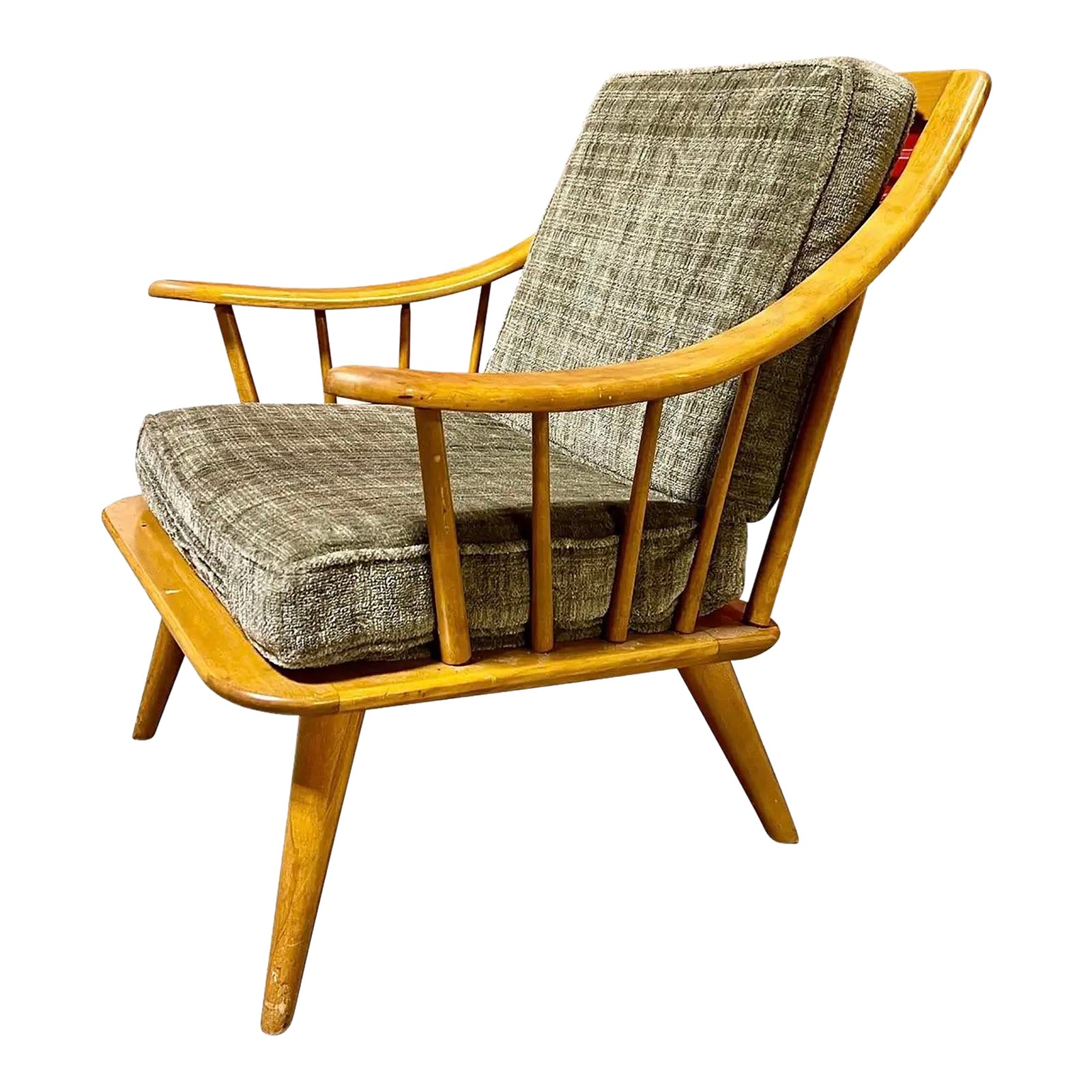 Vintage Maple Conant Ball Spindle Lounge Chair | Chairish