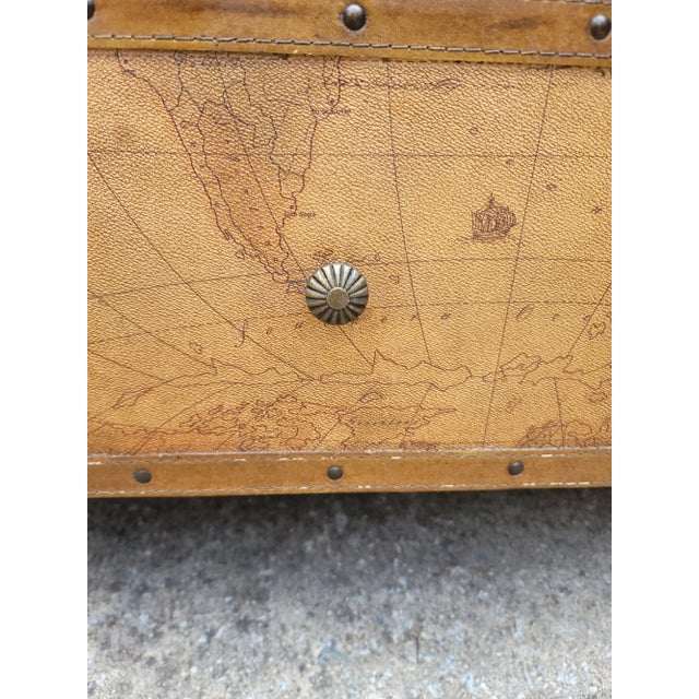 Late 20th Century Butler Style Leather World Map Armoire Chiffoniere Chairish