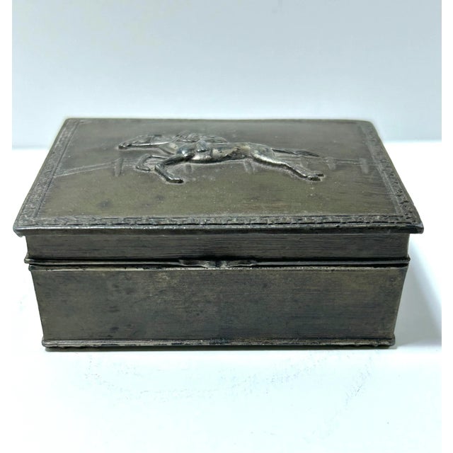 1960s Vintage Jockey Equestrian Metal Snuff Box | Chairish