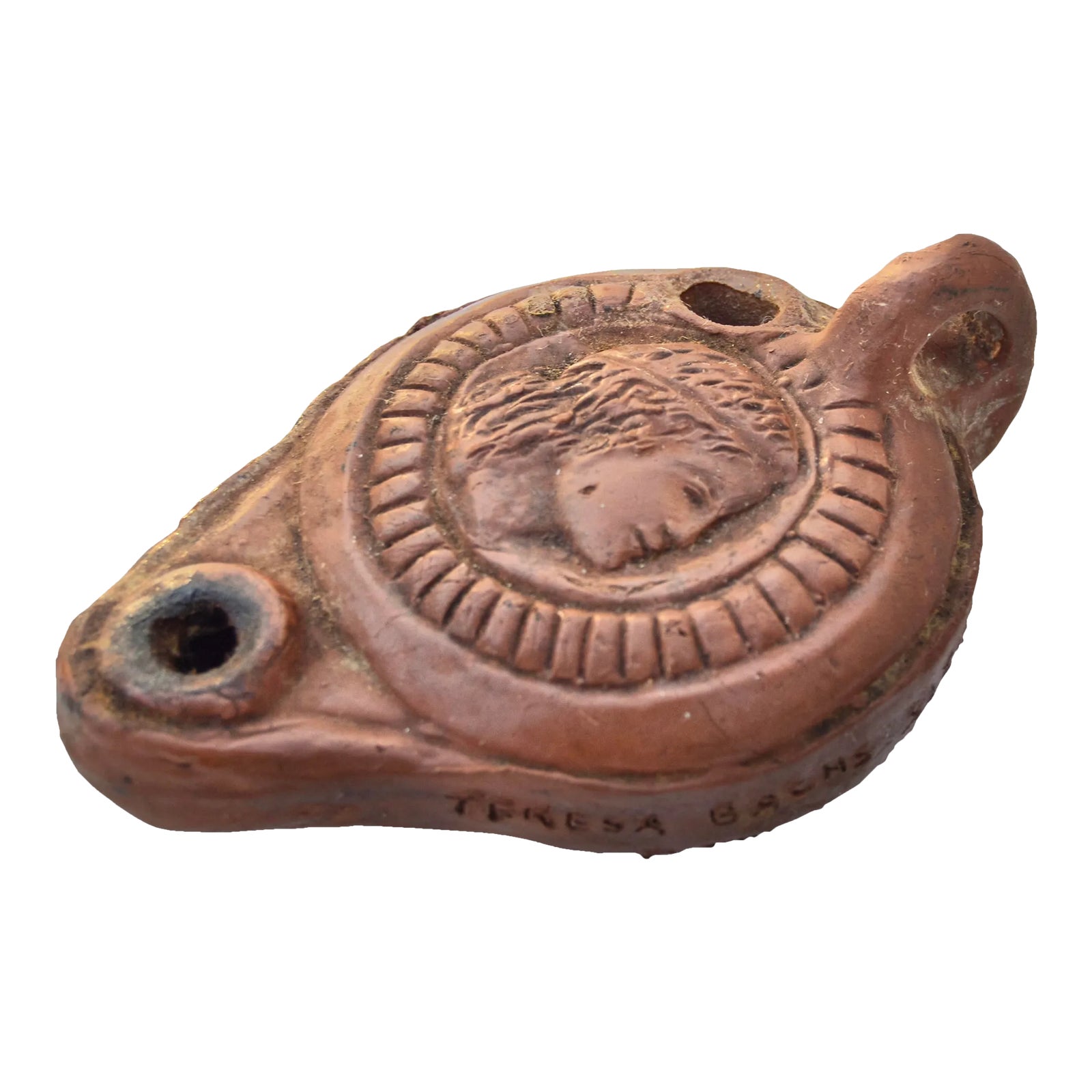 Vintage Hand-Crafted Terra Cotta Oil Lamp | Chairish