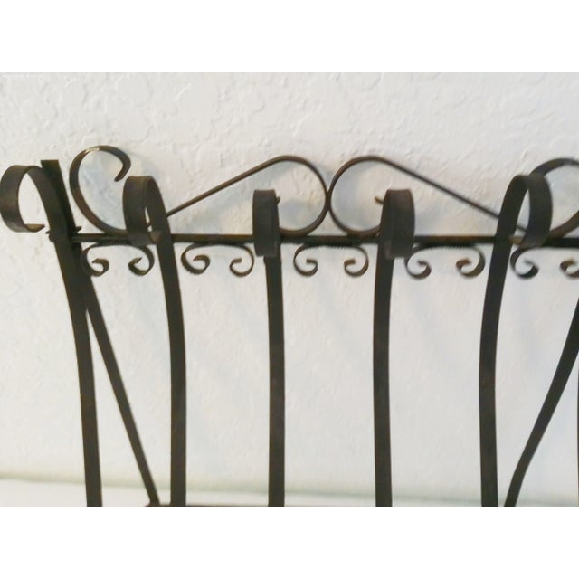 Vintage Black Metal Wall Mount Pot Rack | Chairish