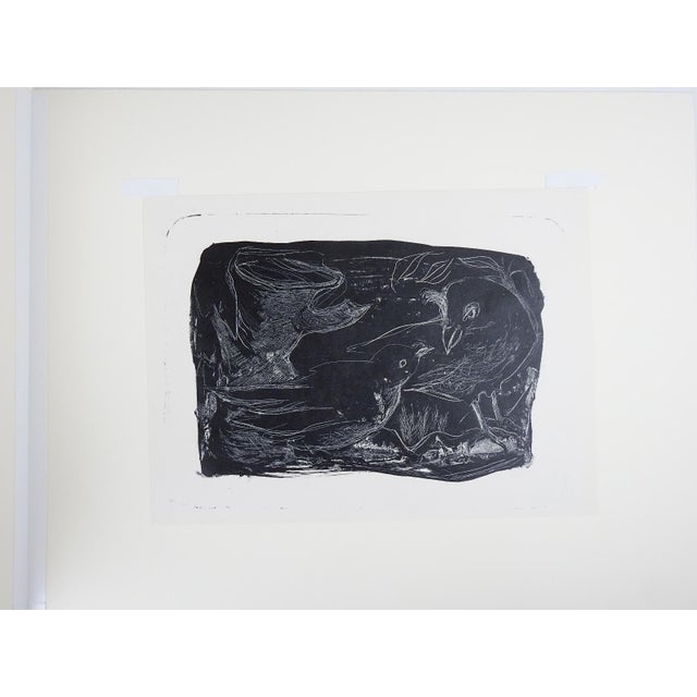 Contemporary Modernist Crow Raven Lithograph | Chairish