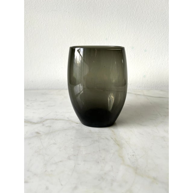 Mid Century Smoke Glass Vase | Chairish