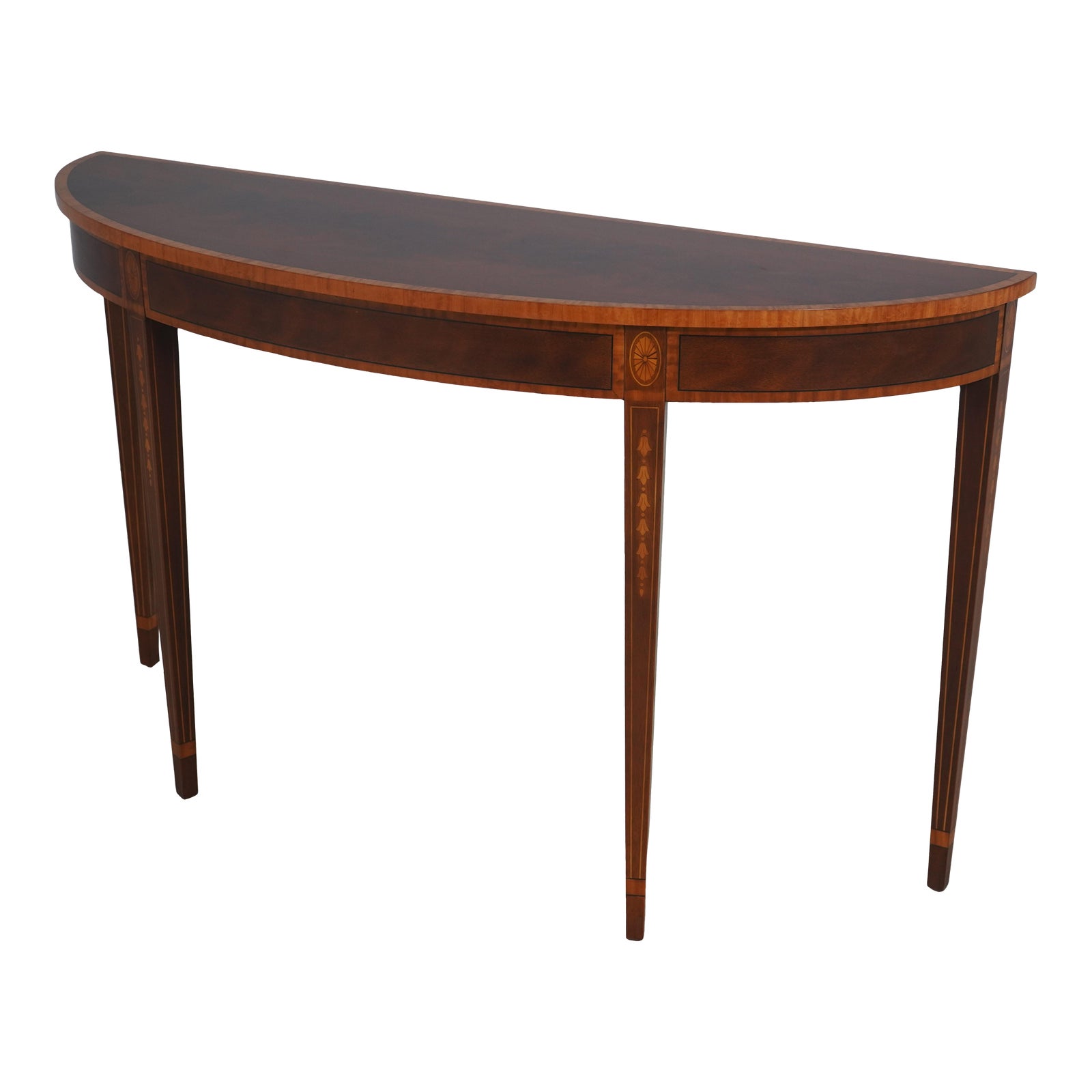 Henkel Harris Federal Inlaid Mahogany Console Hall Table | Chairish