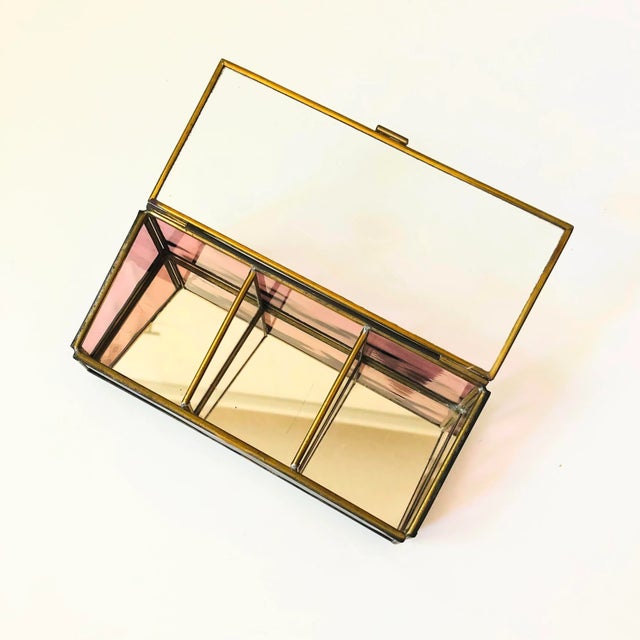 Etched Glass and Brass Divided Box | Chairish