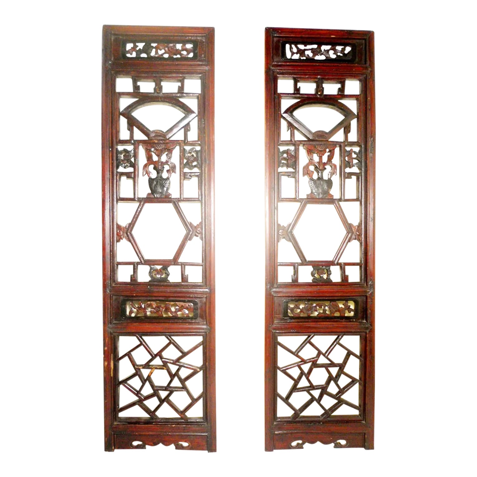 Antique Chinese Screen Panels, Circa 1800-1849 - A Pair | Chairish