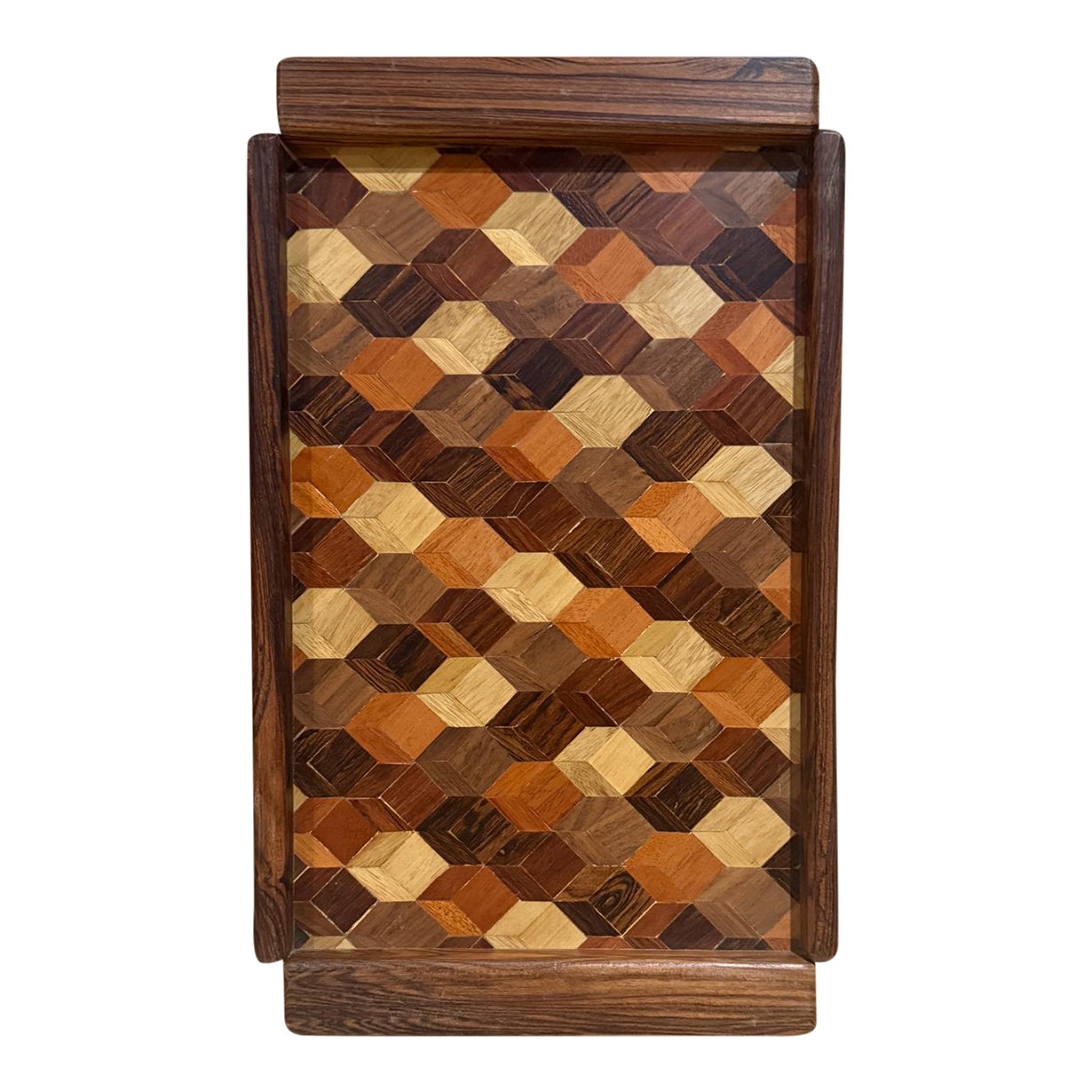 1960s Don Shoemaker Señal Service Tray Exotic Wood | Chairish
