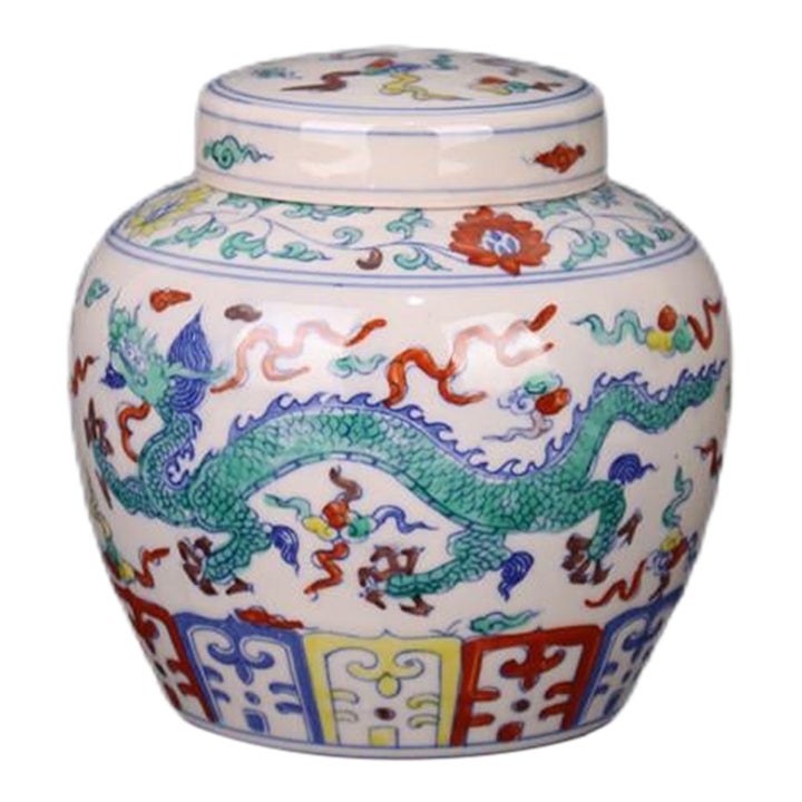 Early 20th Century Chinese Ceramic Tea Jar China Blue and White Doucai ...