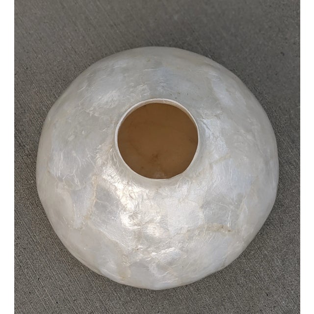 Vintage Capiz Shell Bulbous Vase | Chairish