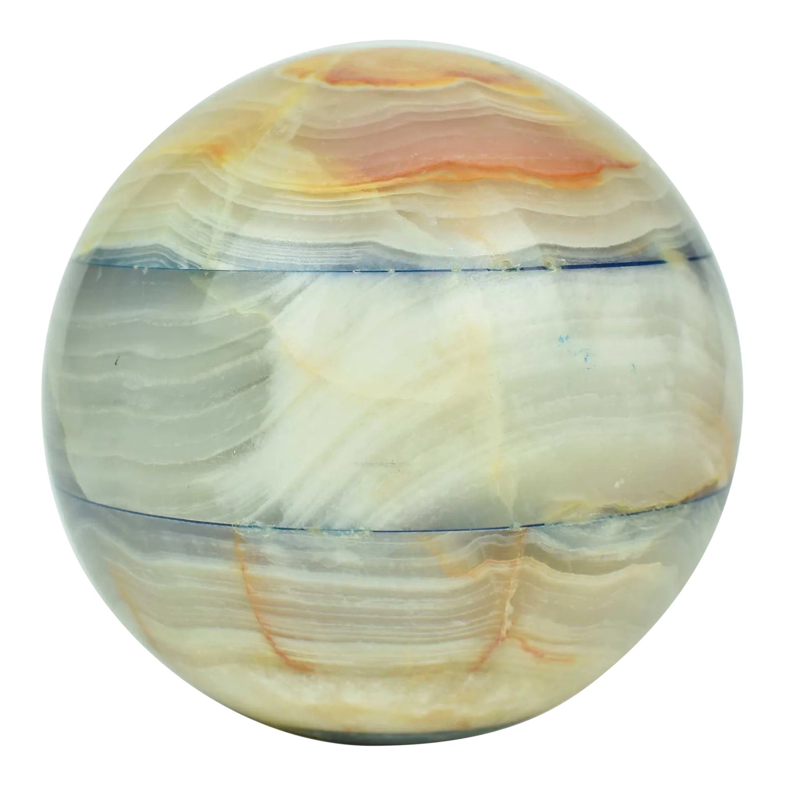 Contemporary Modern Ball Orb Sphere Onyx Stone Figurine | Chairish
