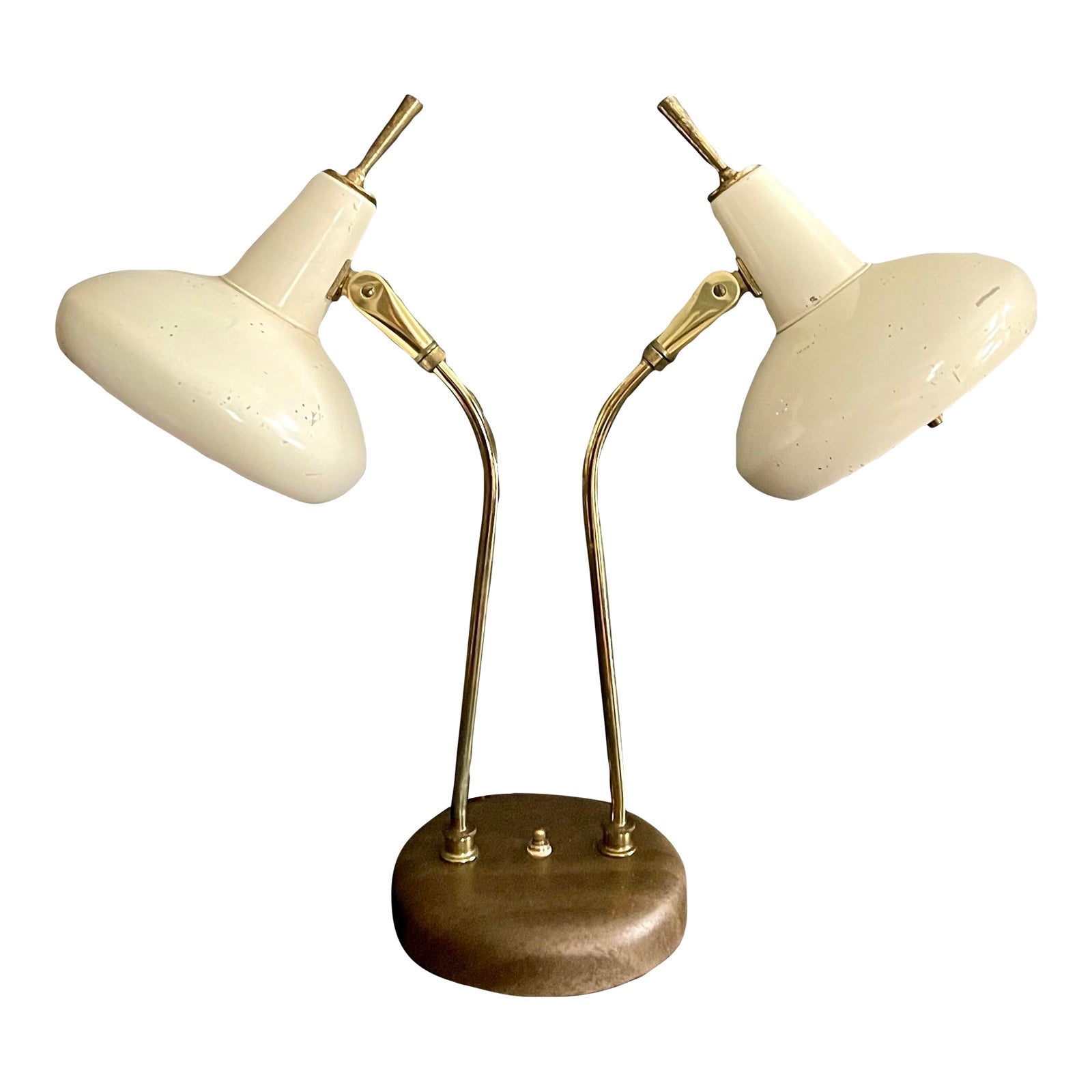 Mid Century Double-Headed Desk Lamp With Perforated Diffusers Styled ...