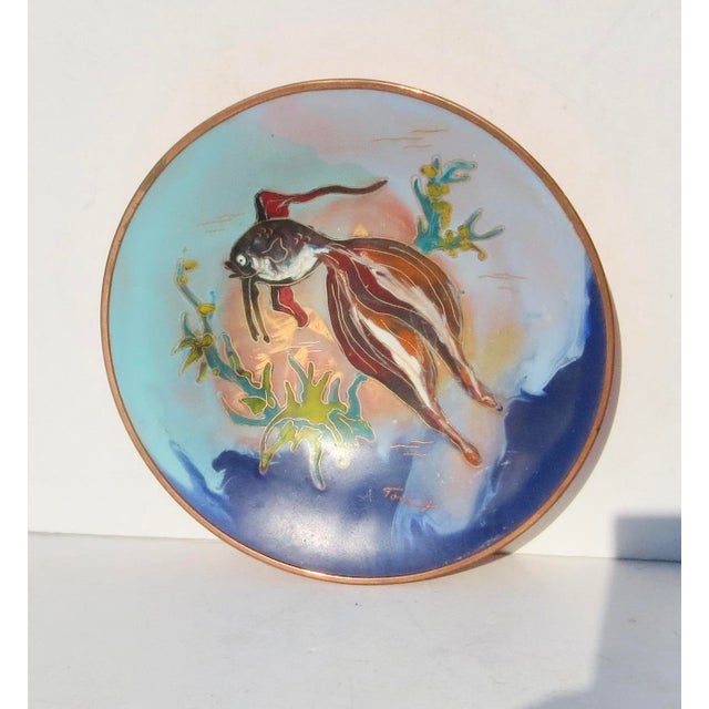 Enamel and Copper Goldfish Dish by Tom H Holland | Chairish