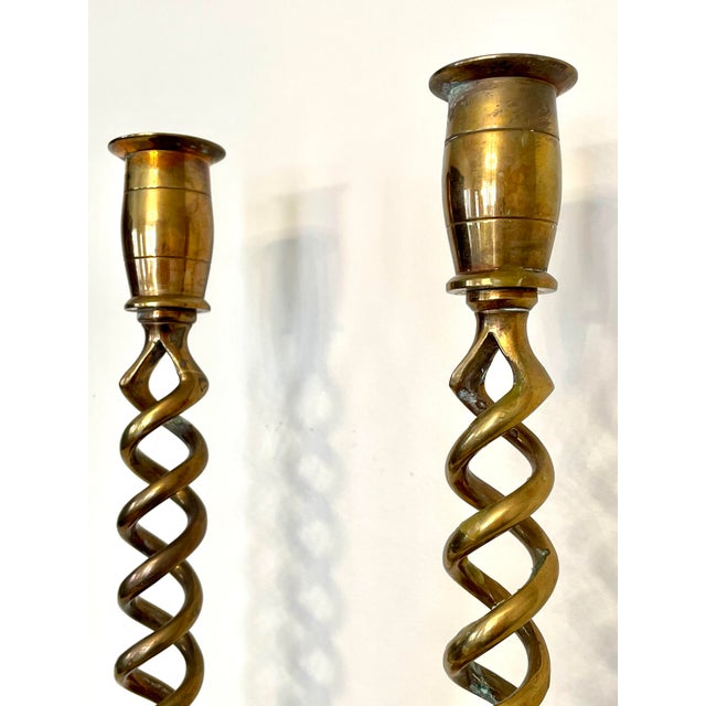 Vintage Open Barley Twist Solid Brass Candlesticks, Victorian Style, a ...
