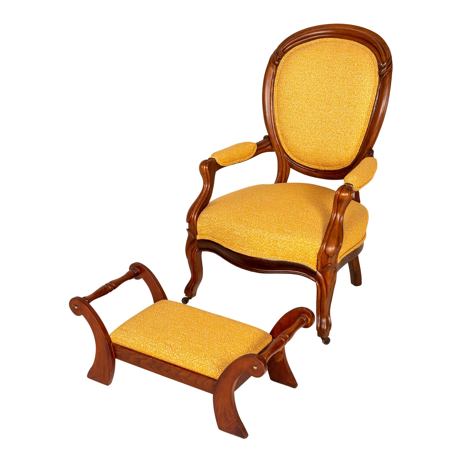 Late 19th Century Antique Mahogany Balloon Back Parlor Chair with ...